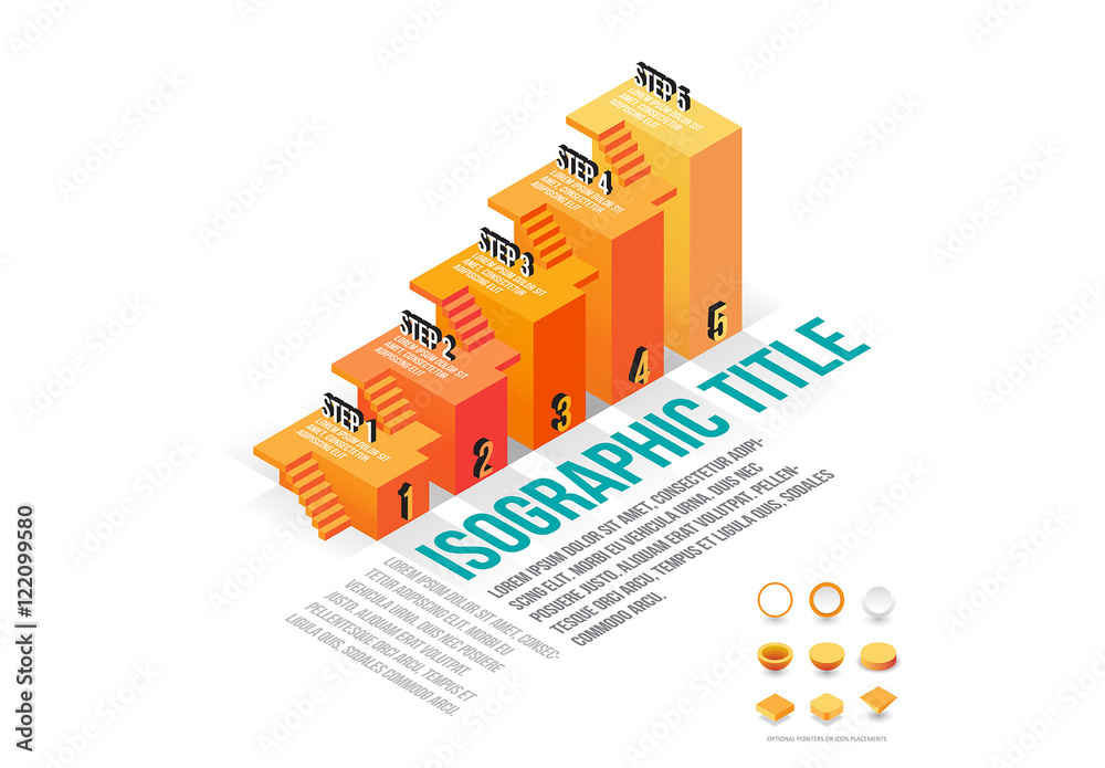 Isometric Stair Graphic Infographic Stock Template | Adobe Stock