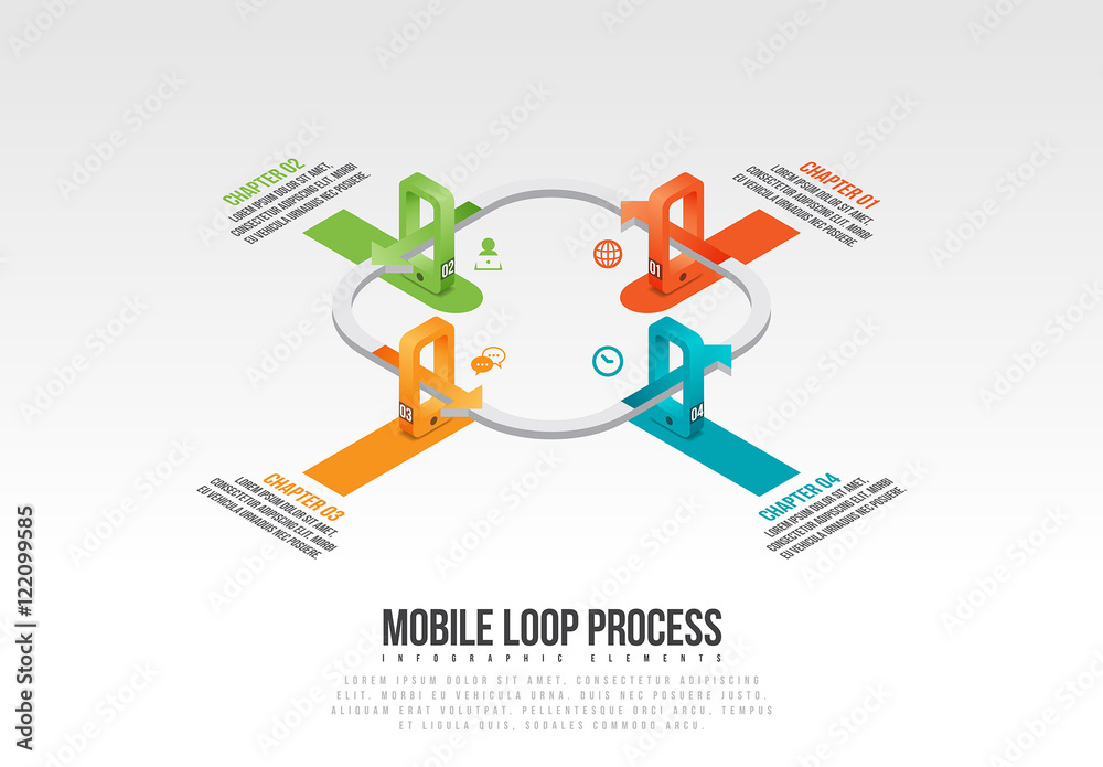Mobile Loop Process Infographic Stock Template | Adobe Stock