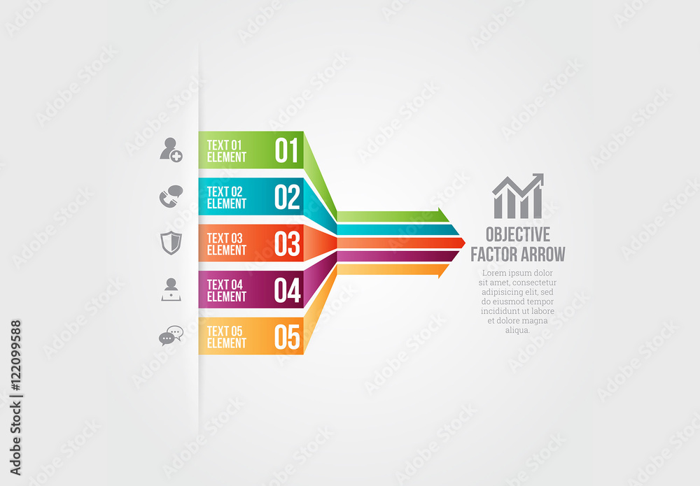 Objective Factor Arrow Infographic Stock Template | Adobe Stock