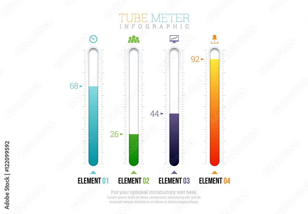 Tube Meter Infographic Stock Template | Adobe Stock