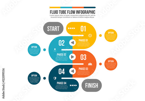 Fluid Tube Flow Infographic Stock Template | Adobe Stock