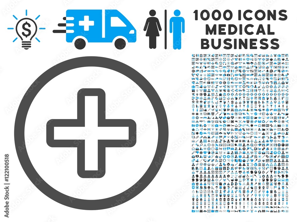 Create icon with 1000 medical business gray and blue vector pictographs ...