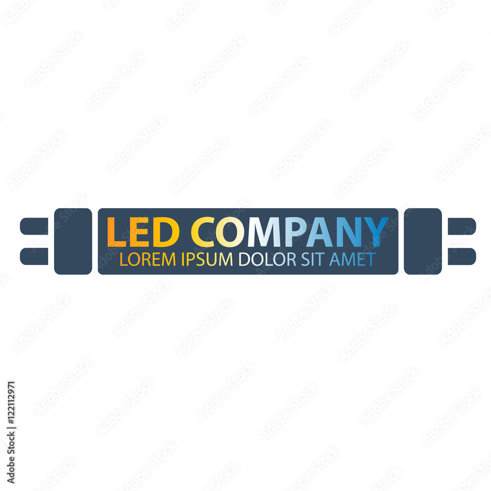 Led bulb logo. Led company logo. LED illumination. Corporate logo ...
