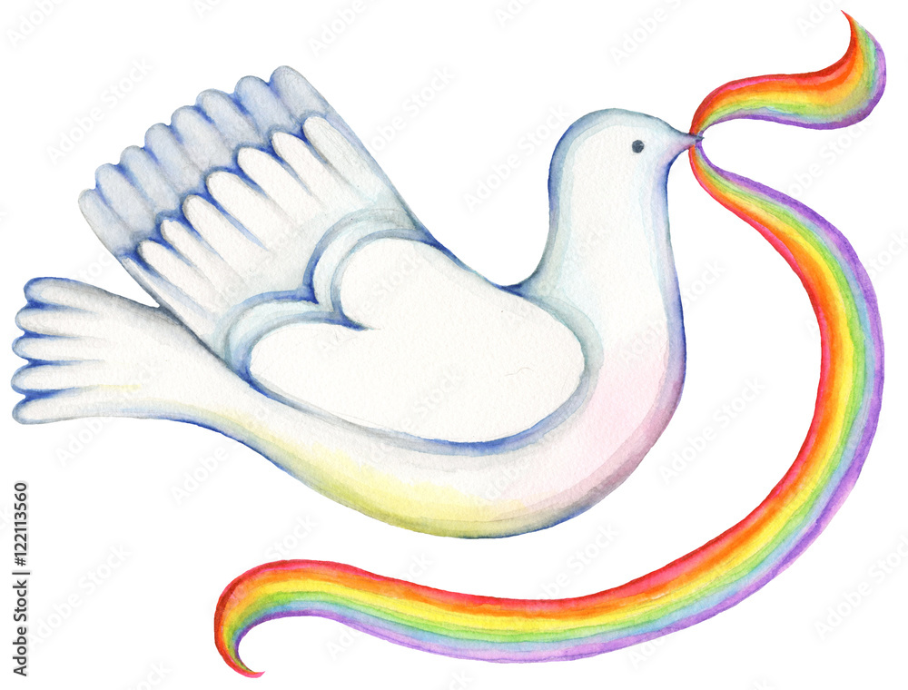 Dove With Ribbon Drawing