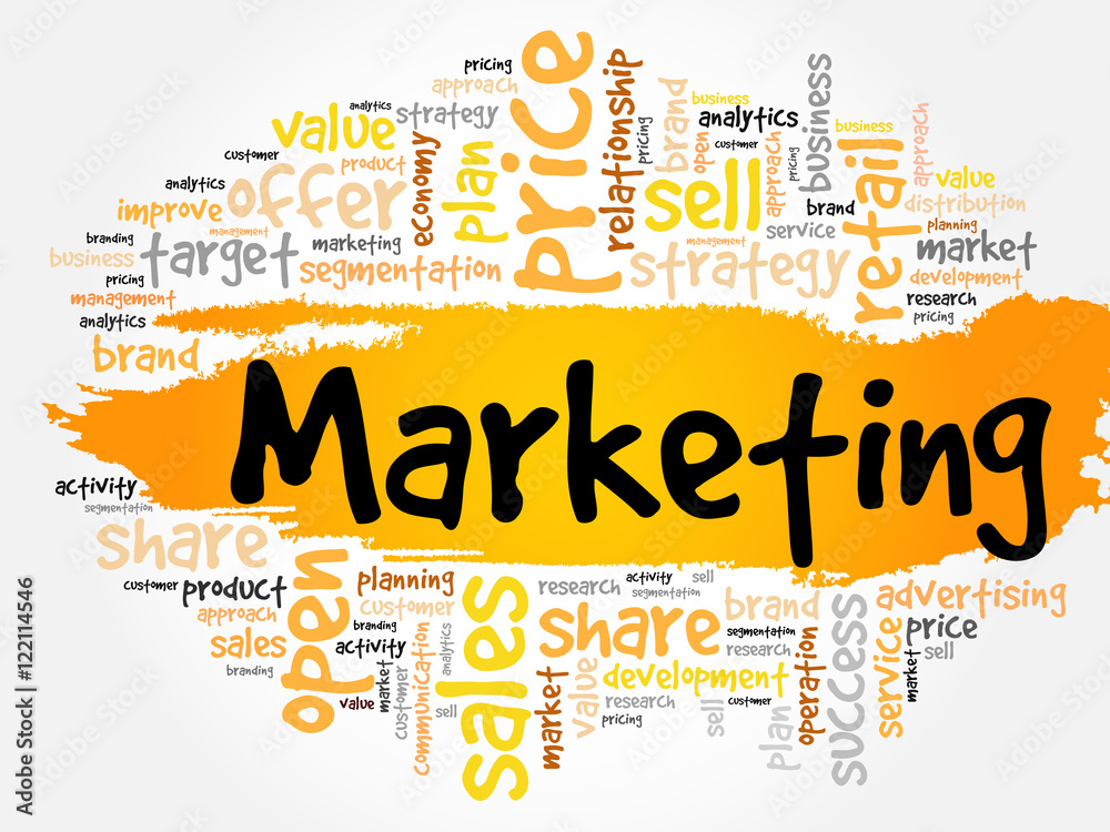 Marketing word cloud collage, business concept background Stock Vector ...