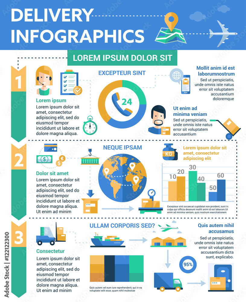 Delivery Service - poster, brochure cover template Stock Vector | Adobe ...