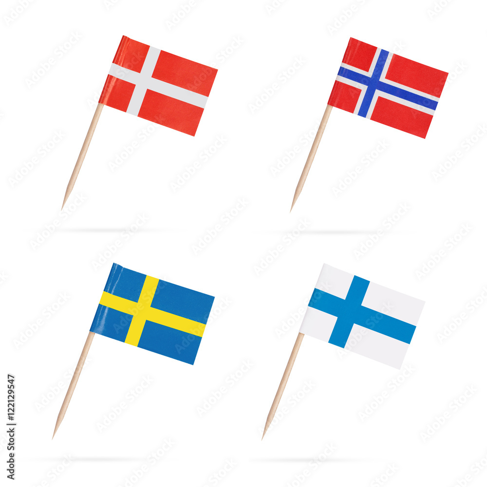 scandinavian flags Stock Photo | Adobe Stock
