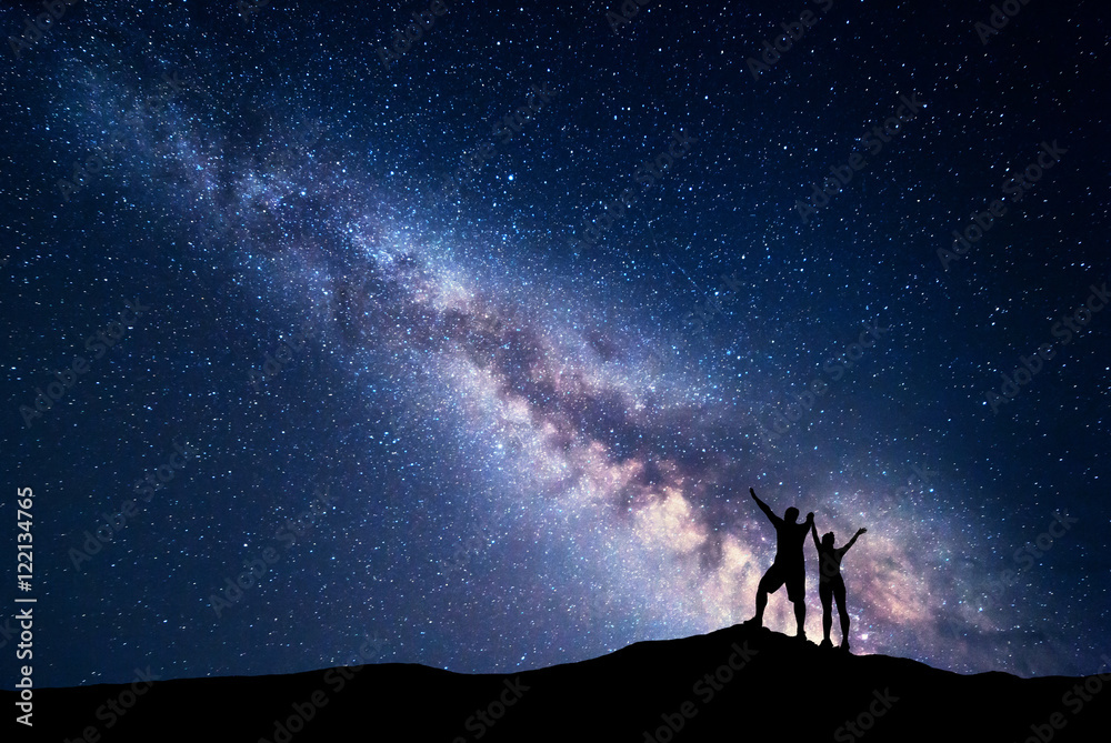People Looking Up At The Night Sky