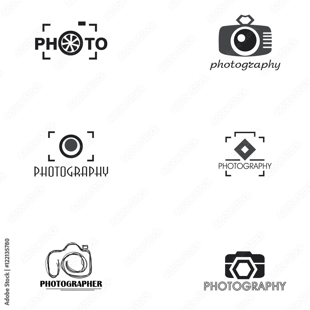 icons and symbols on the camera. logos of the photographer and ...
