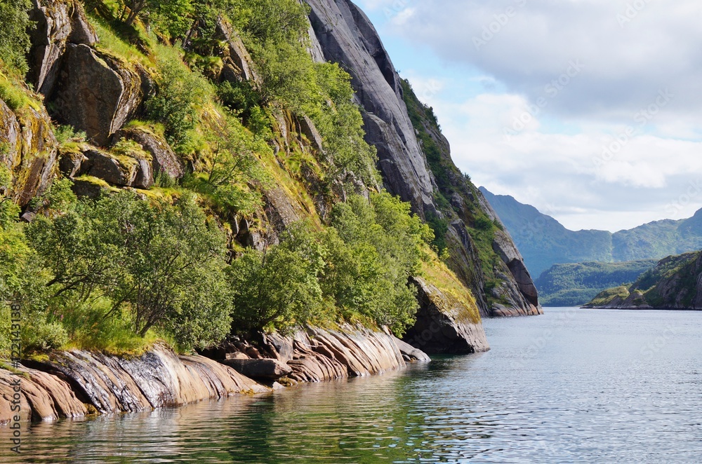 The Trollfjord (Trollfjorden) in the Lofoten Islands, Norway Stock ...