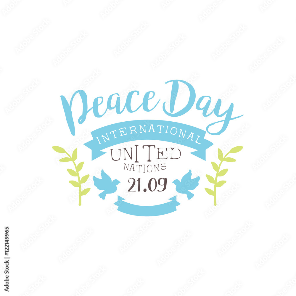 International Peace Day Label Designs In Pastel Colors Stock Vector ...