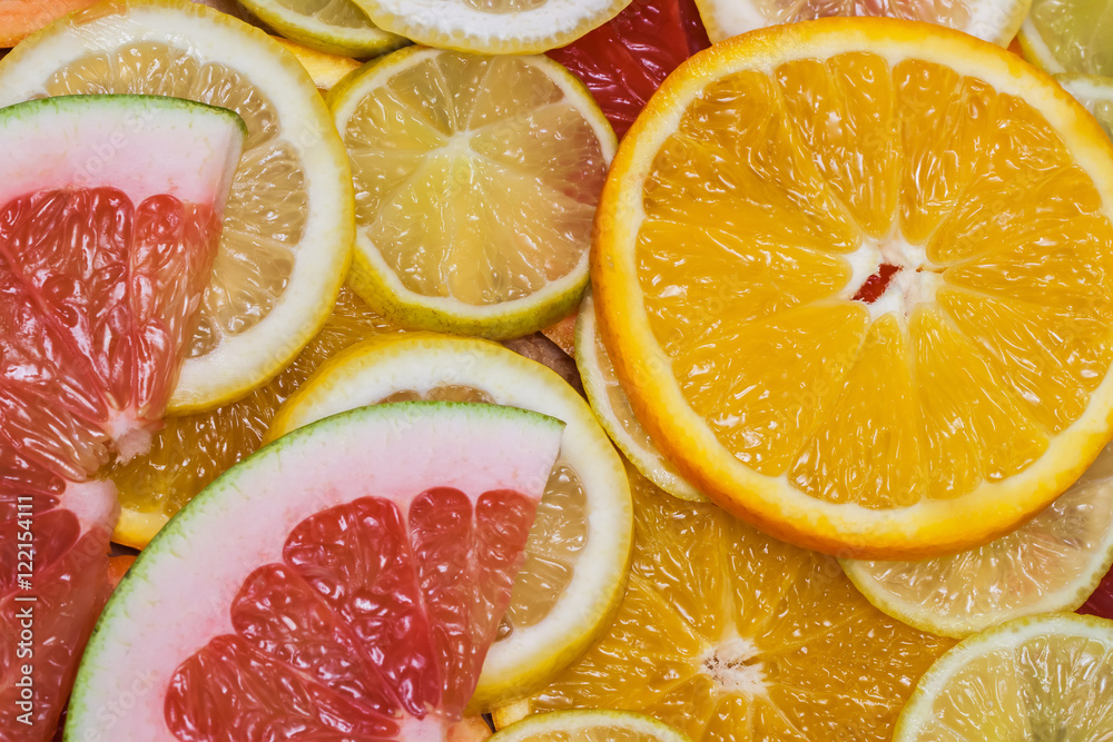 Juicy bright citrus fruit for natural background, vitamins and healthy ...