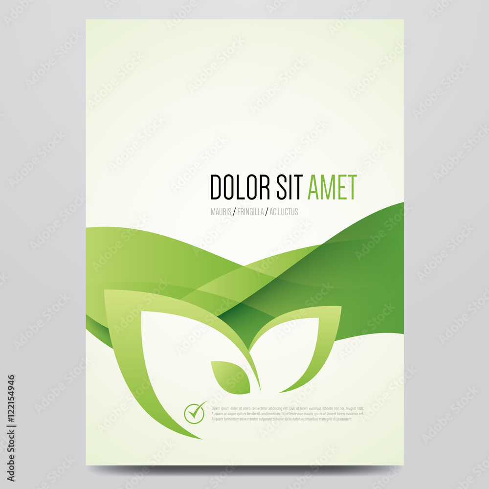 Green eco brochure, flyer, magazine cover, poster template. Modern ...