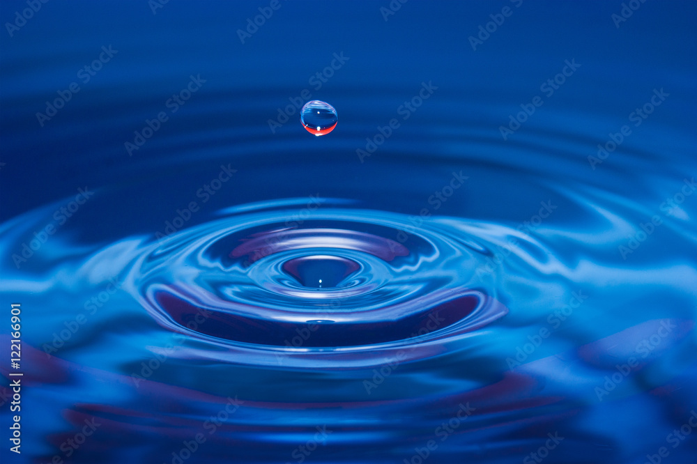 Water drop falling into water Stock Photo | Adobe Stock