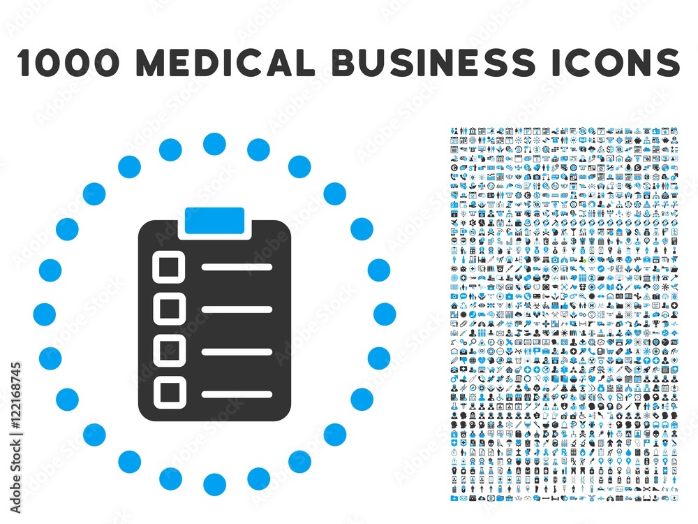 Test Task icon with 1000 medical commercial gray and blue vector ...