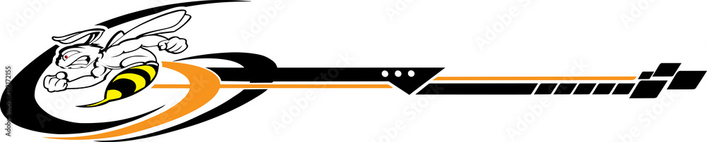 Super Bee Speed Flying delivery. Bee Boxing Mascot for sport teams ...