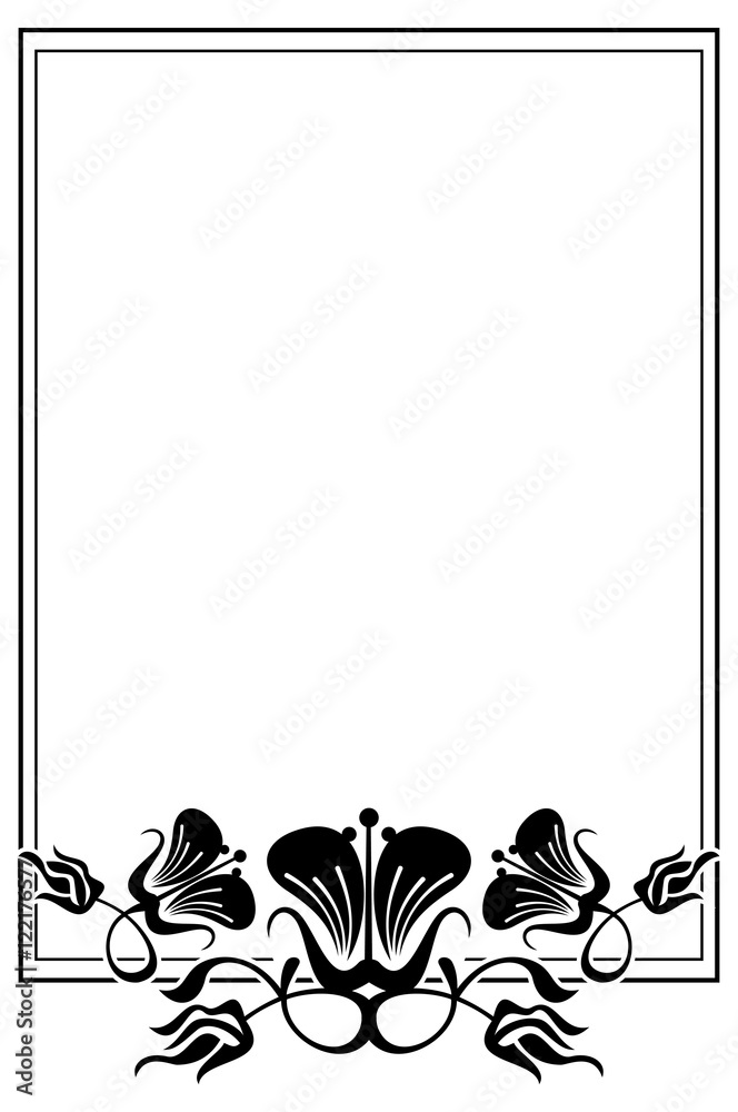 Black And White Flower Border Clip Art Free