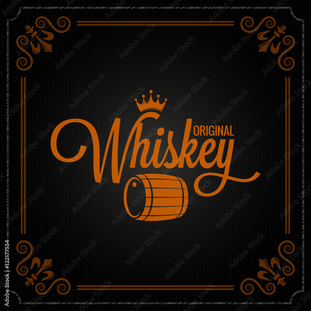 whiskey barrel label design logo background Stock Vector | Adobe Stock