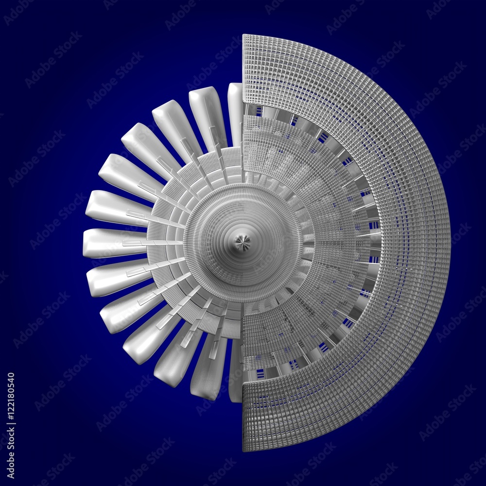 3D jet engine - back view Stock Illustration | Adobe Stock