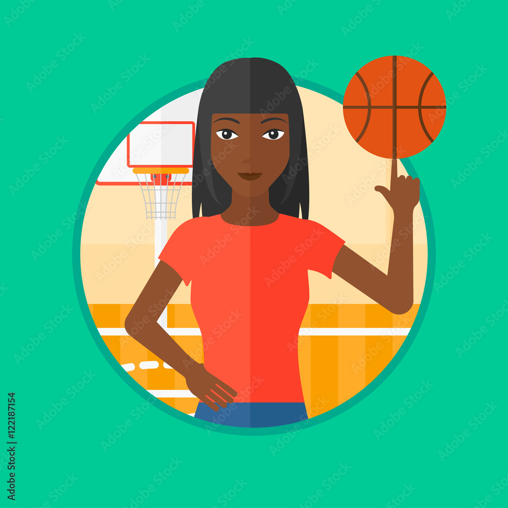 Basketball player spinning ball Stock Vector | Adobe Stock
