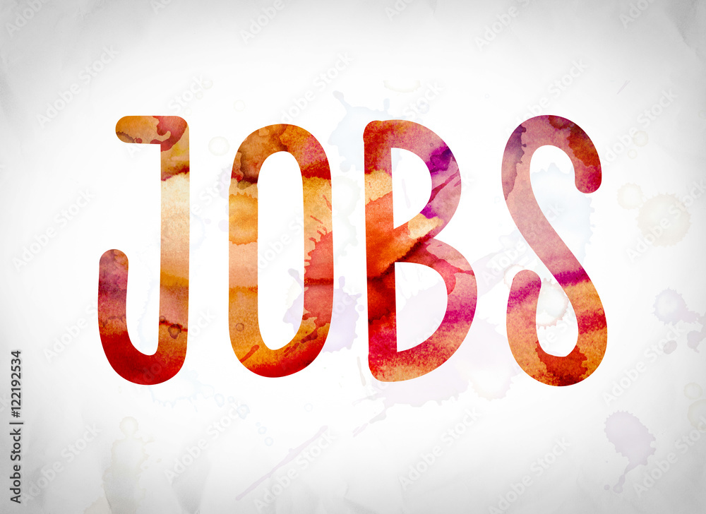 Illustrazione Stock Jobs Concept Watercolor Word Art | Adobe Stock