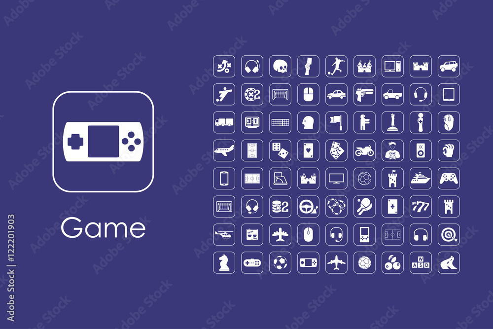 Vetor do Stock: Set of gaming simple icons | Adobe Stock