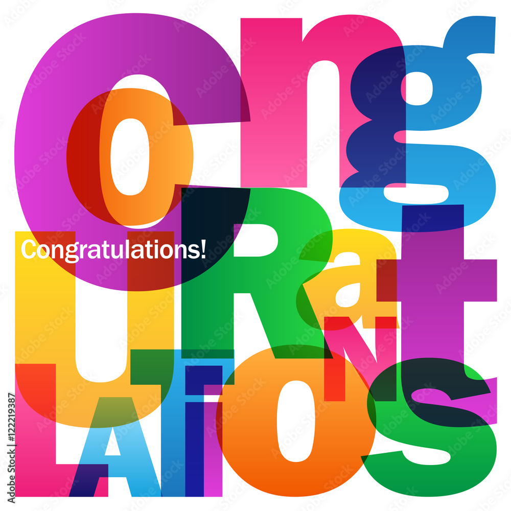 "CONGRATULATIONS" Card Stock Vector | Adobe Stock