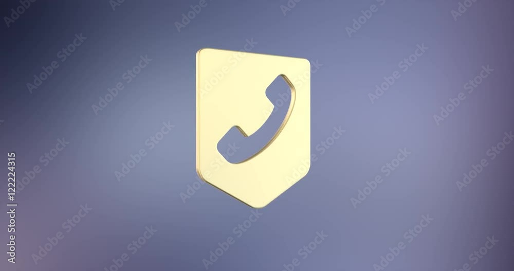 Vidéo Stock Animated Call Phone Map Pin Gold 3d Icon Loop Modules for ...