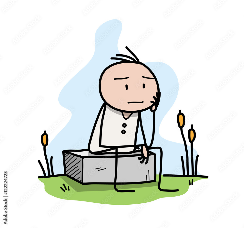 Stick Figure Pondering