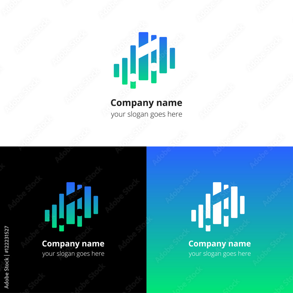 Music note logo, icon, sign, emblem motion equalizer wave beat vector ...