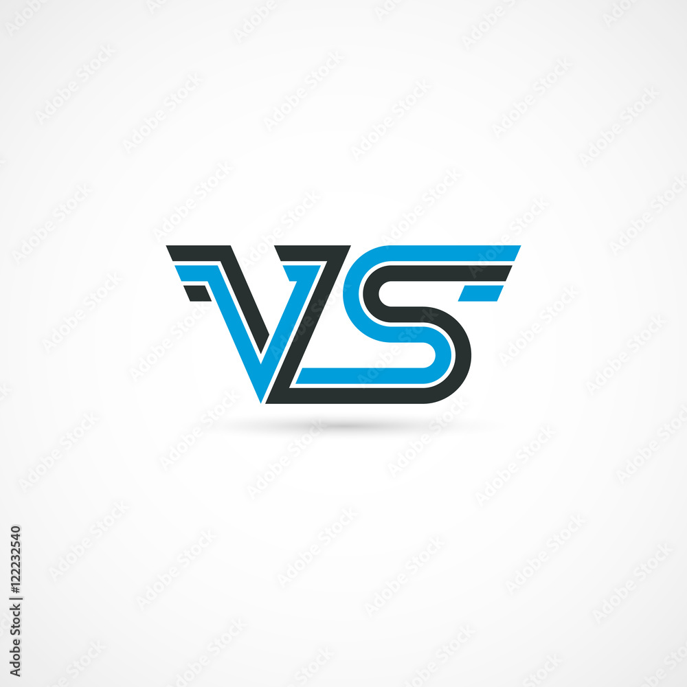 Versus letters logo. Letters V and S, flat style symbol. Isolated on ...