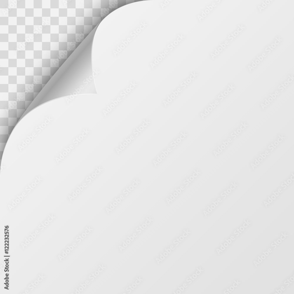 Empty paper sheet. Isolated on transparent background. Vector ...
