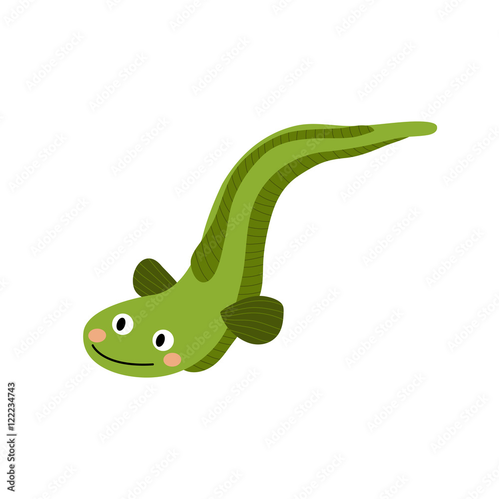 Eel animal cartoon character. Isolated on white background. Vector ...