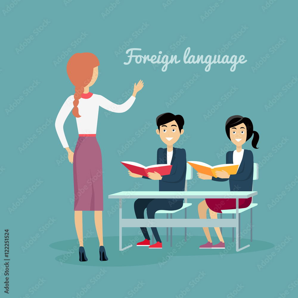 Learning a Foreign Language Conceptual Banner Stock Vector | Adobe Stock