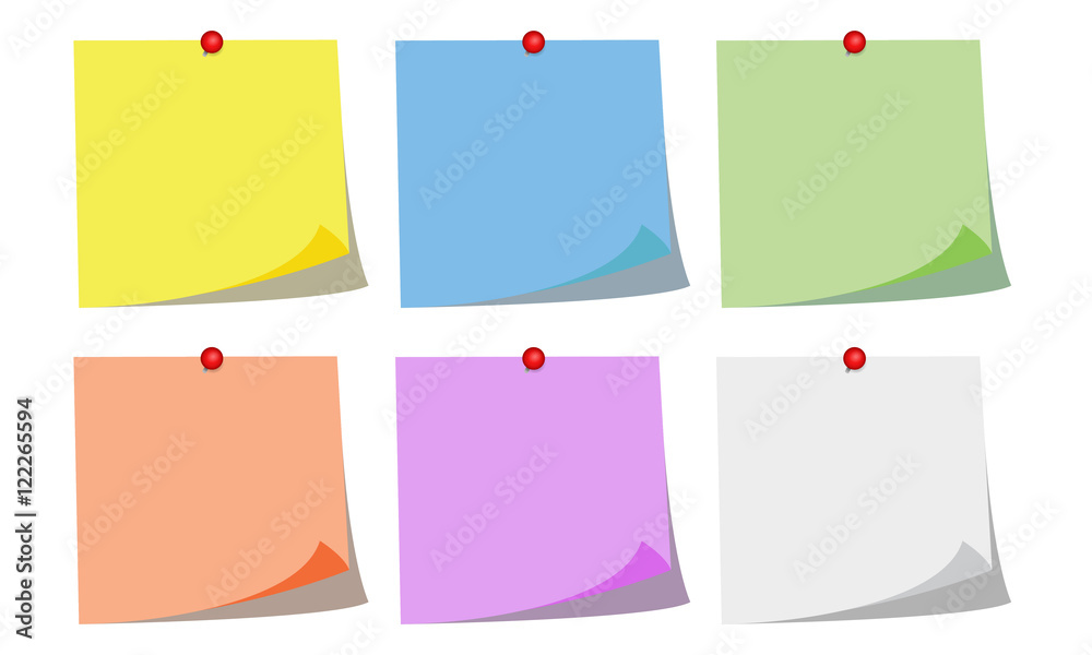 Notiz Zettel Set Bunt Stock-Vektorgrafik | Adobe Stock