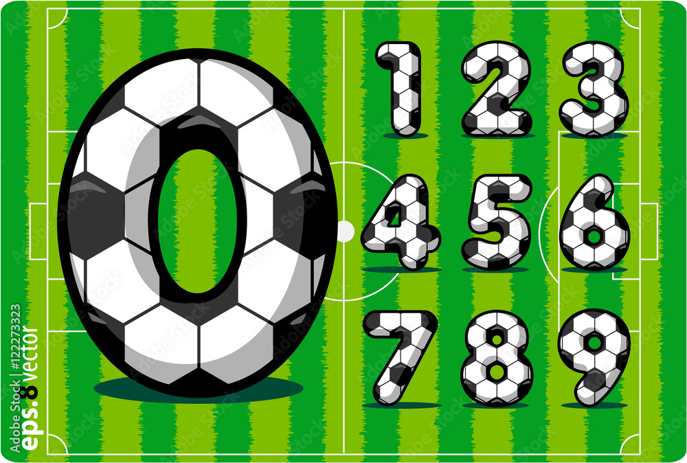Football (soccer) vector set of numbers, goals scored in the match ...