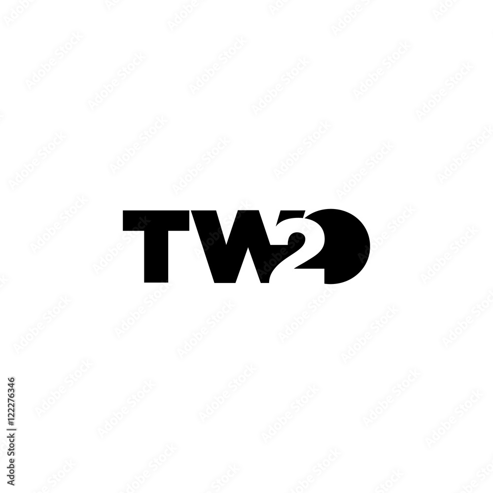 Number two negative space logo concept Stock Vector | Adobe Stock