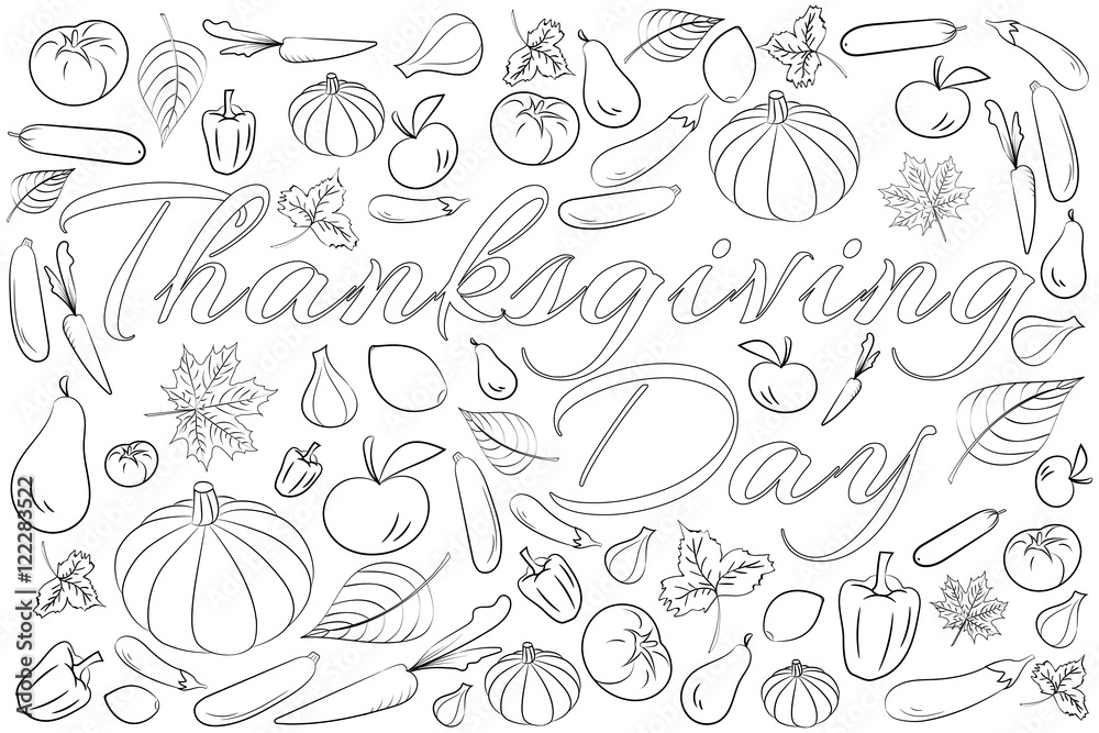 Zentangle stylized background for Thanksgiving day, Freehand sketch for ...