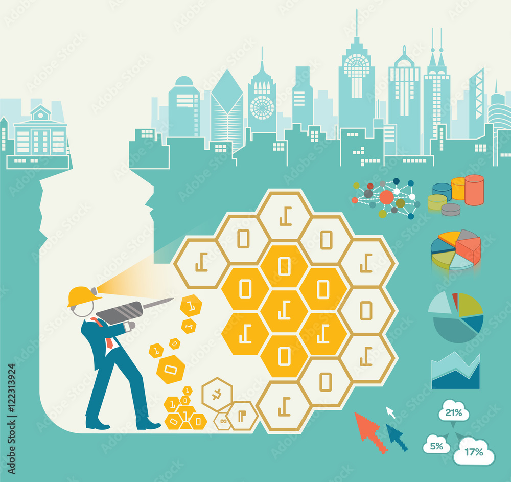 Data Mining Stock Vector | Adobe Stock