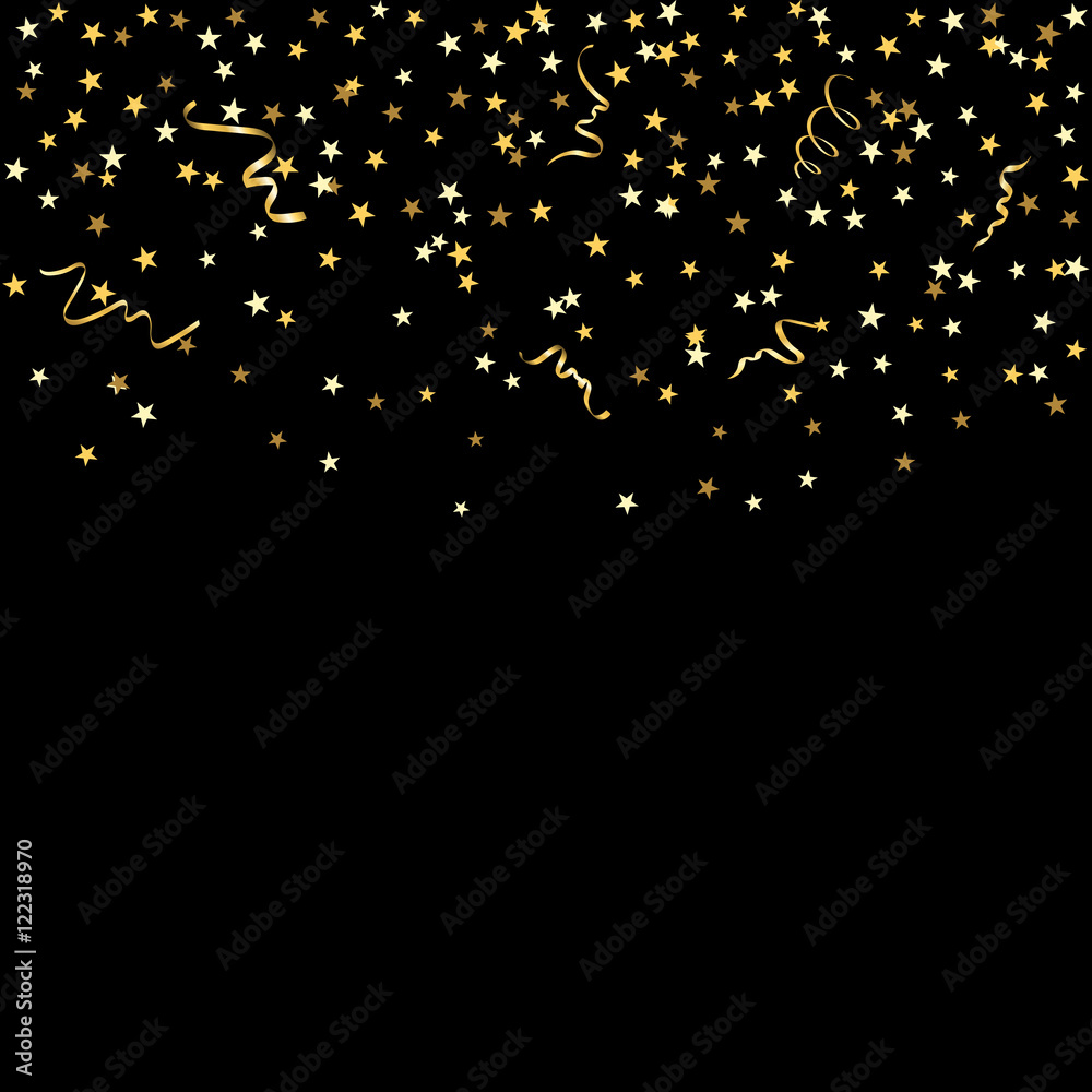 New Years Confetti Black Background