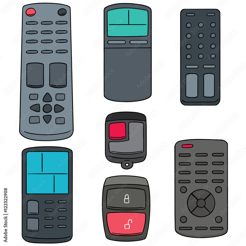 vector set of remote control Stock Vector | Adobe Stock