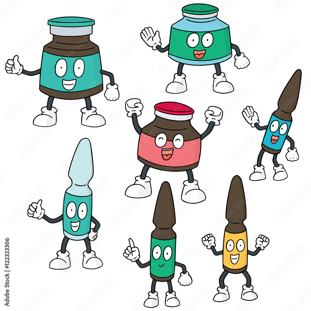 vector set of injection medicine cartoon Stock Vector | Adobe Stock