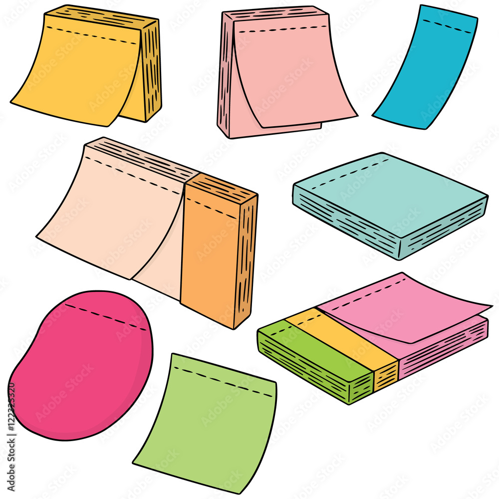 vector set of memo note Stock Vector | Adobe Stock