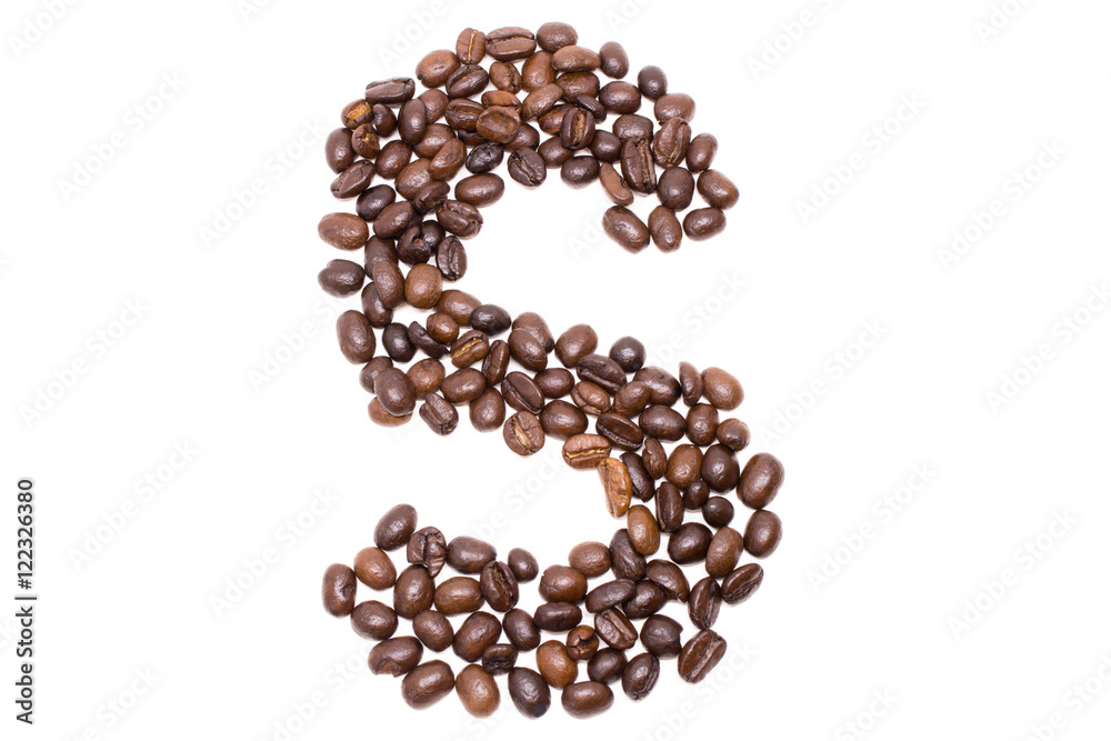 Coffee alphabet isolated on white background Stock Photo | Adobe Stock