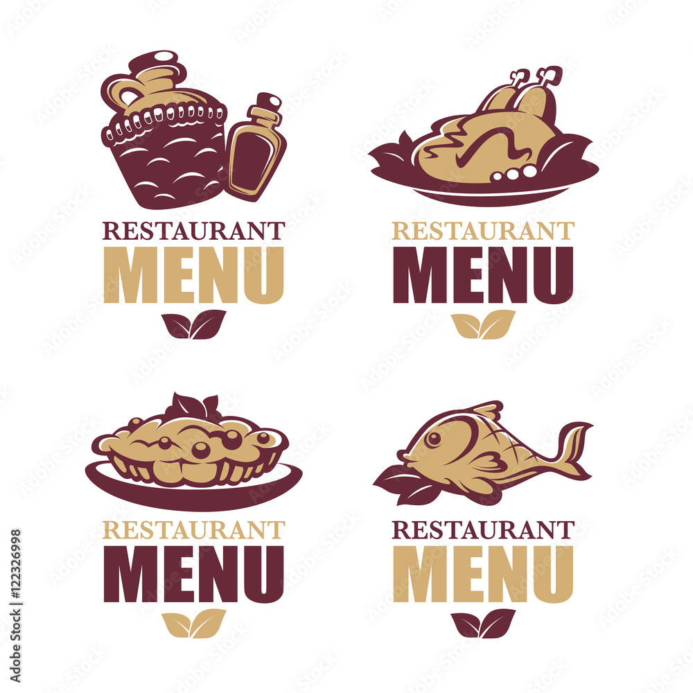 common food and everyday meal, vector collection of logo, symbol Stock ...