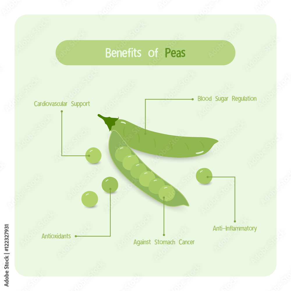 Infographic for peas benefits with handwriting font style Stock Vector ...