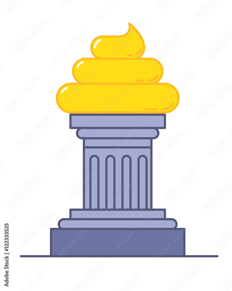 Golden poop award. Funny trophy vector illustration. Stock Vector ...
