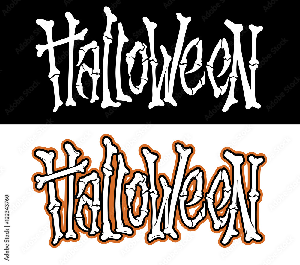 Hand drawn halloween lettering Stock Vector | Adobe Stock