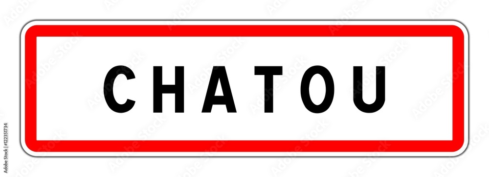 CHATOU panneau entrée agglomération Stock Illustration | Adobe Stock