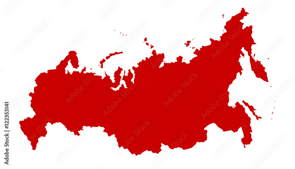 Russian Red Silhouette Map Stock Vector | Adobe Stock